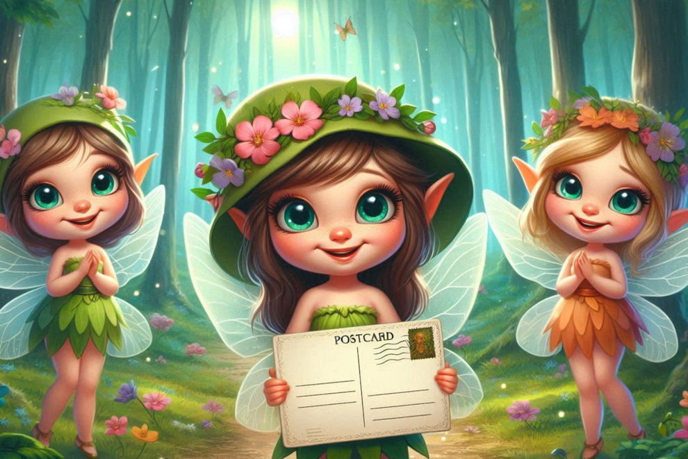 Ansichtkaart Elfjes, kaart voor Postcrossing, swappen en snail mail ...